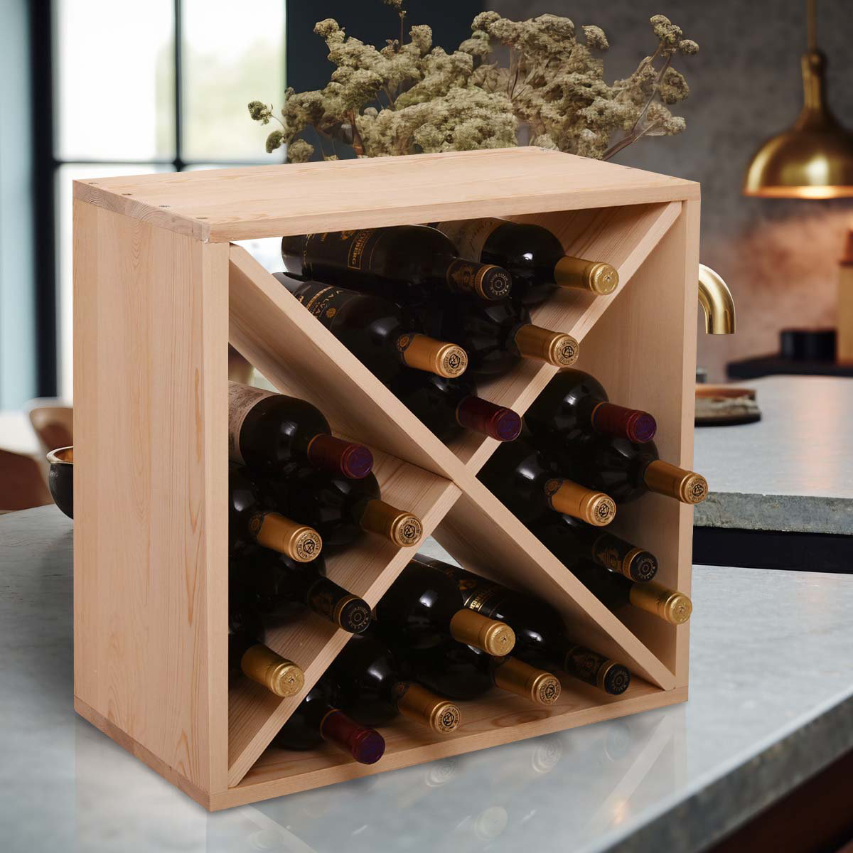 Ebern Designs 24-Bottle Stackable Marquasha Cube For Bar, Cellar ...