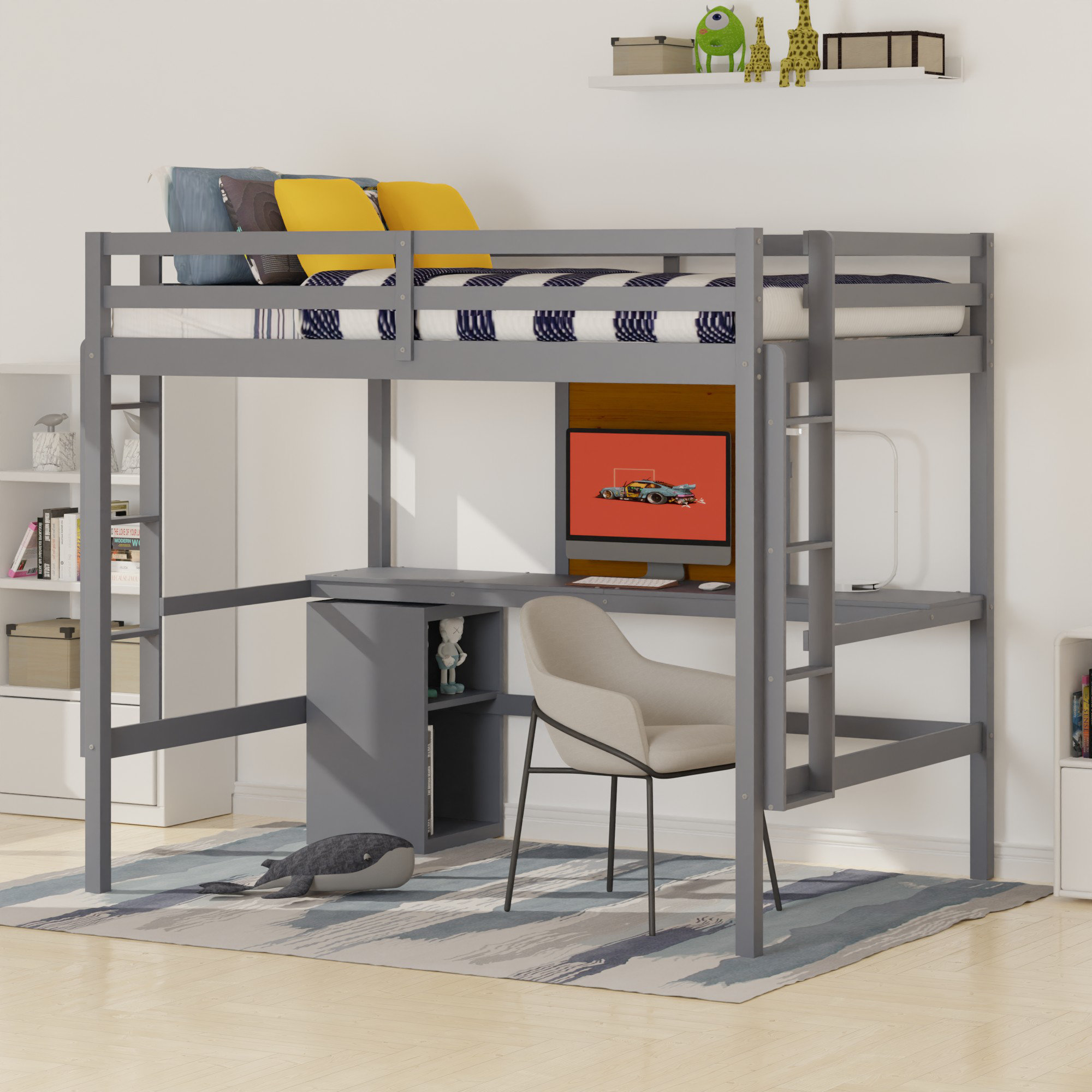 Harriet Bee Gleich Full Loft Loft Bed with Built-in-Desk - Wayfair Canada