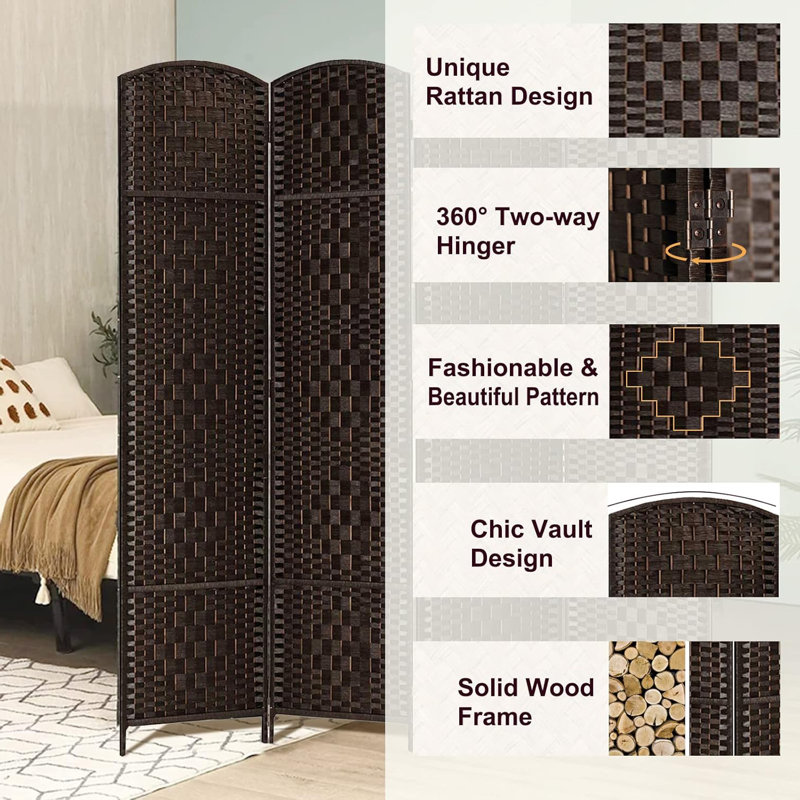 Tiprol 6FT Tall Partition Room Divider Separator 4 Panels Folding ...