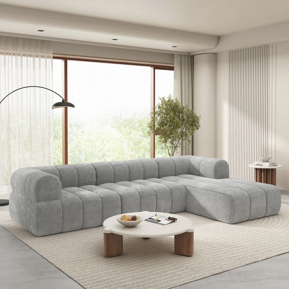 Ivy Bronx 122" Modern L-Shaped Sectional Sofa with High-Density Fully ...