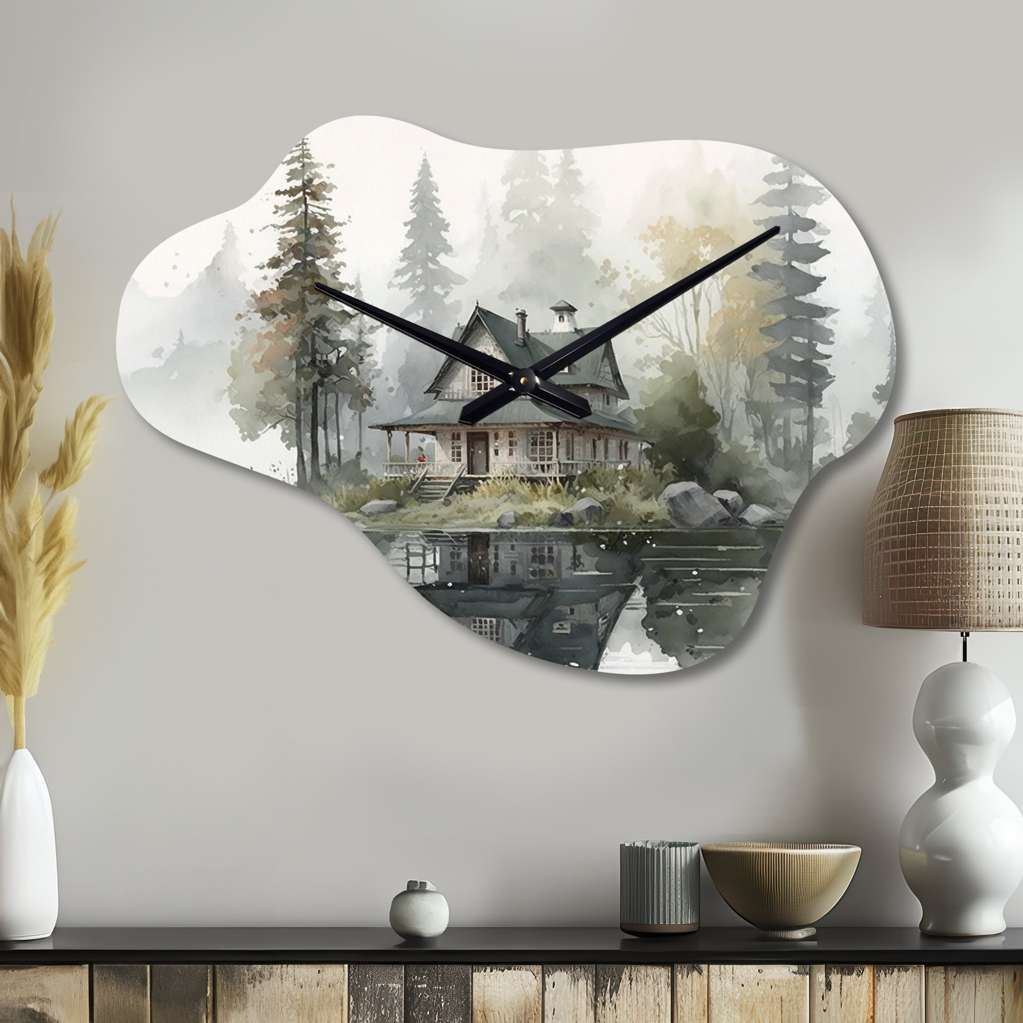 East Urban Home Barrie - Cloud Shape Decorative Green Lake House ...