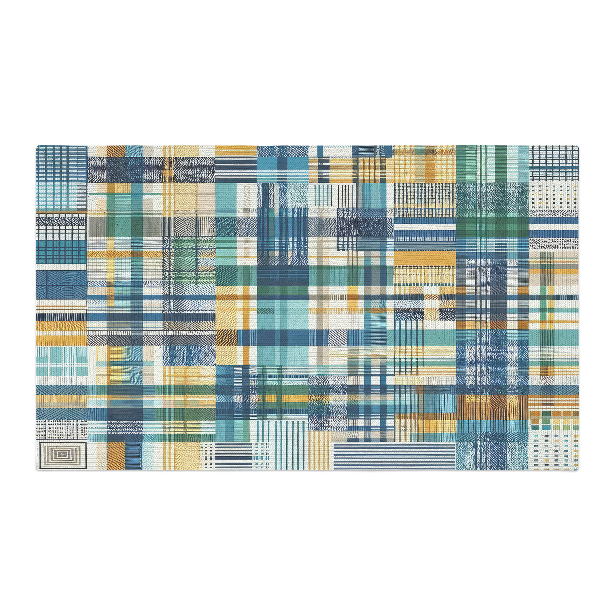 Gracie Oaks Classic Checked Grids Braided Rug | Wayfair