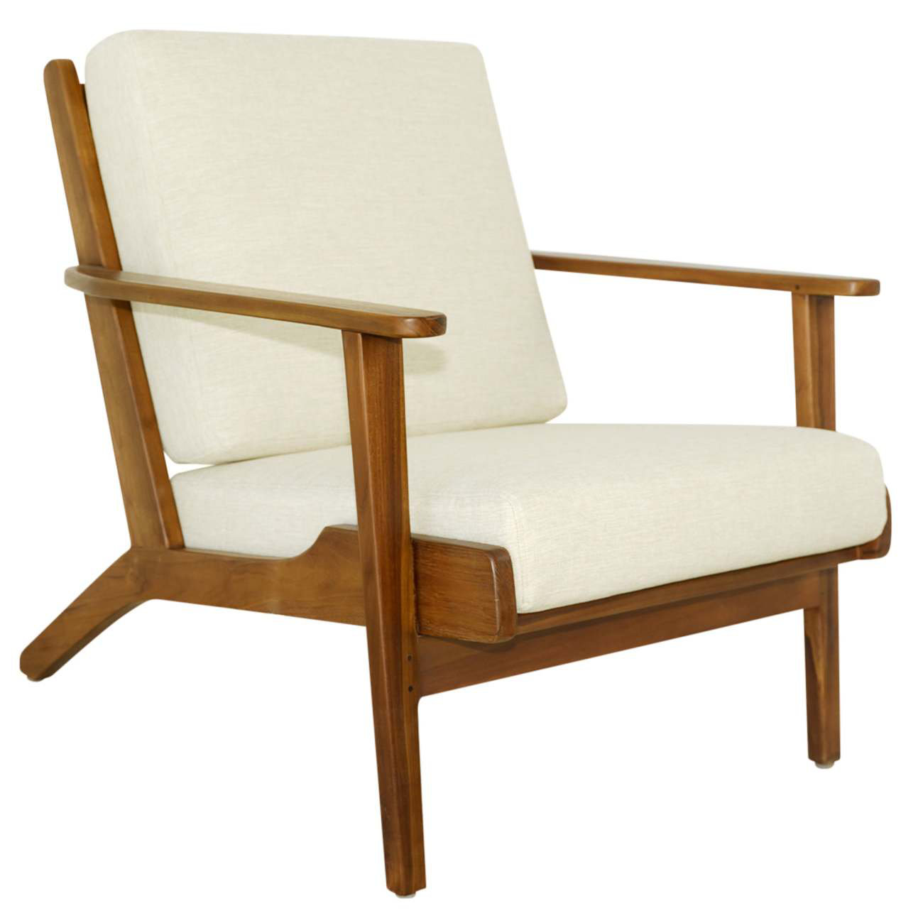 Corrigan Studio® Modern Connor Solid Wood Linen Lounge Chair | Wayfair