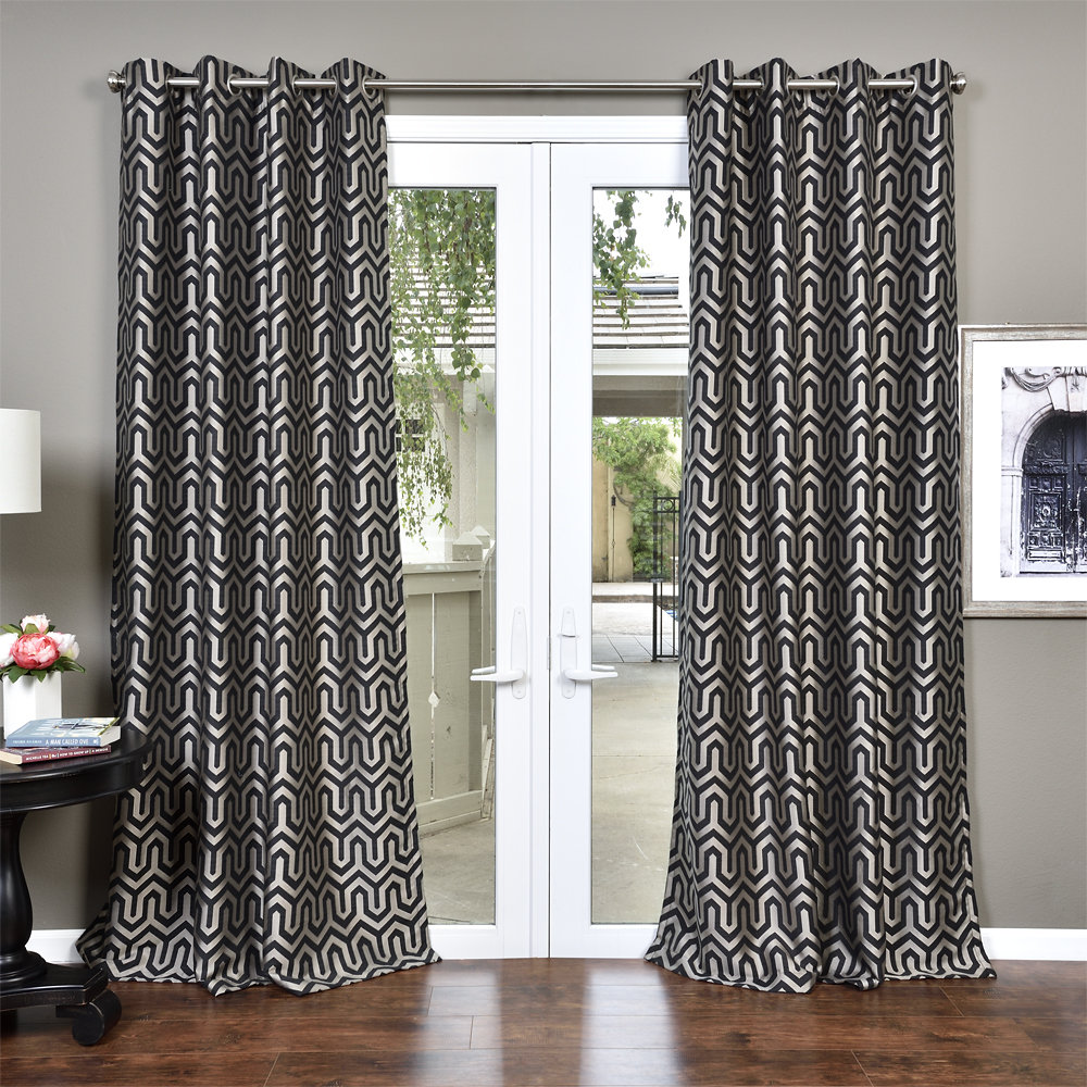 George Oliver Dighton Jacquard Geometric Room Darkening Grommet ...