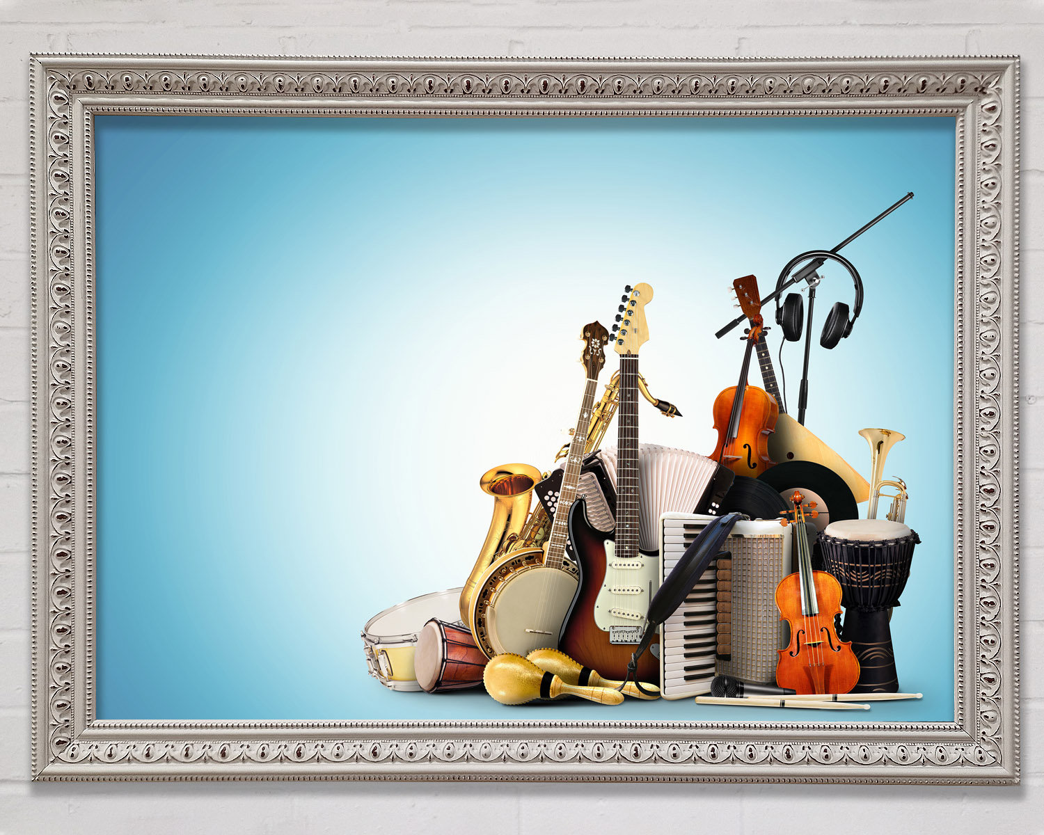 Bright Star Musical Instruments Band - Single Picture Frame Art Prints ...