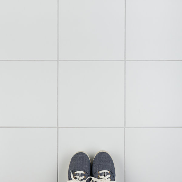 Merola Tile Textile Basic White 9-3/4'" x 9-3/4" Porcelain Wall & Floor ...