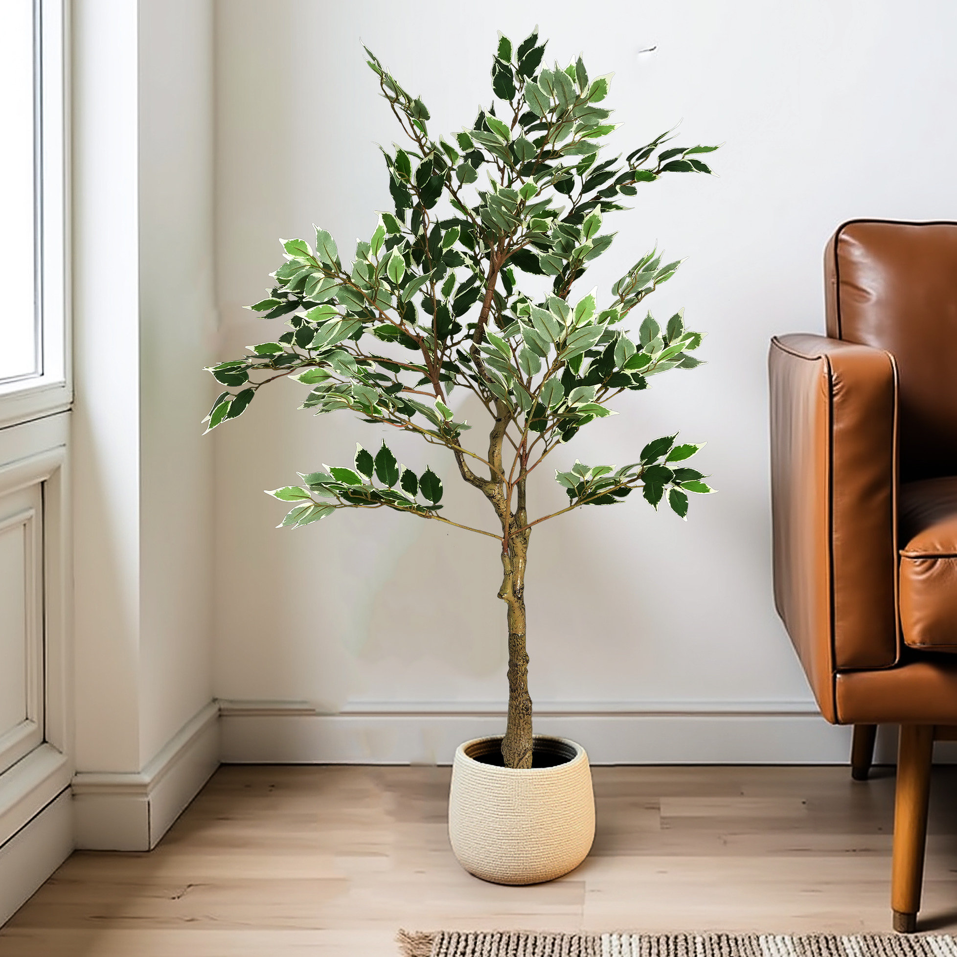 Latitude Run® Artificial Tree 51 Inches Tall With Pot, Real - Life Feel ...