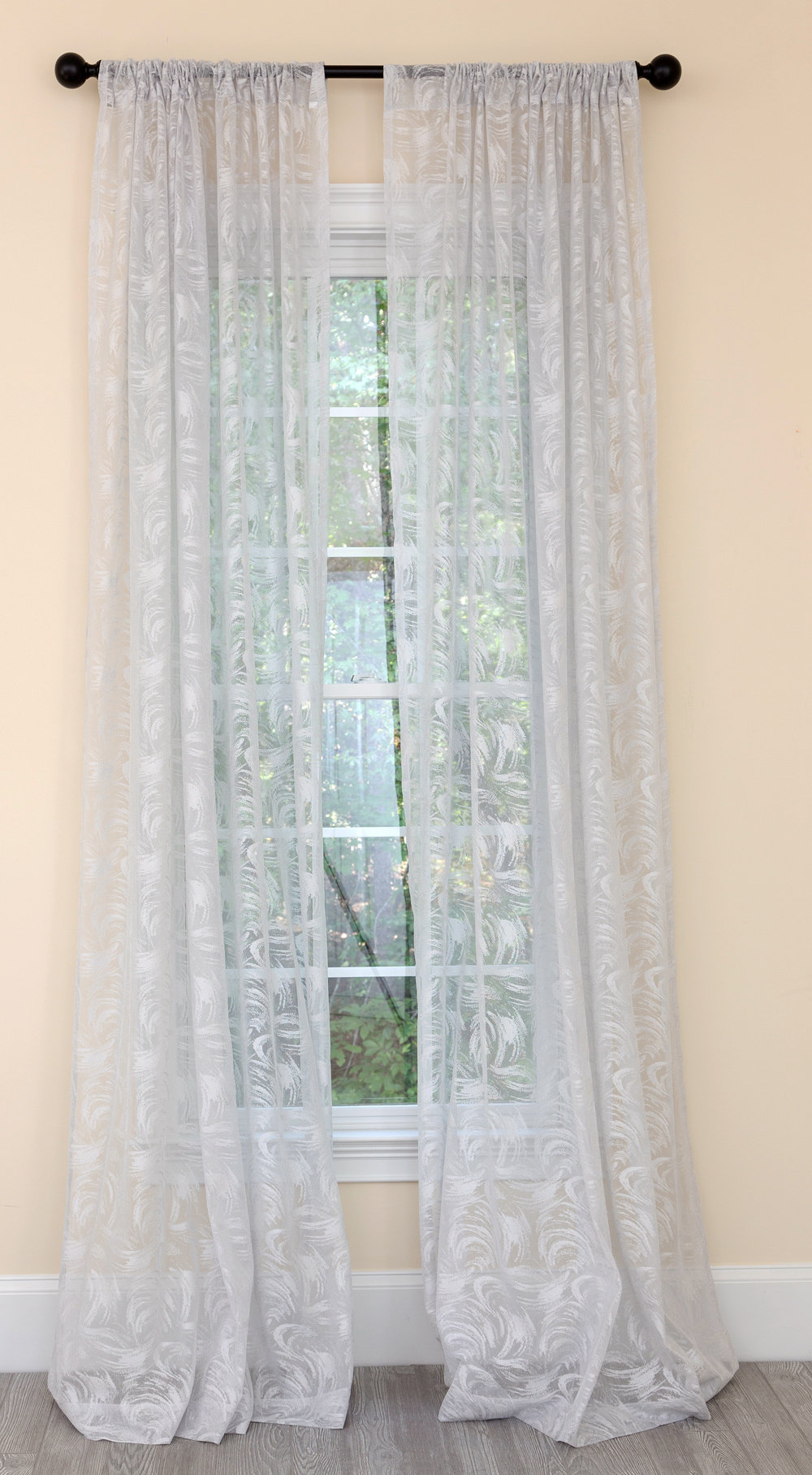 House of Hampton Paityn Charming Night Sheer Rod Pocket Single Curtain ...