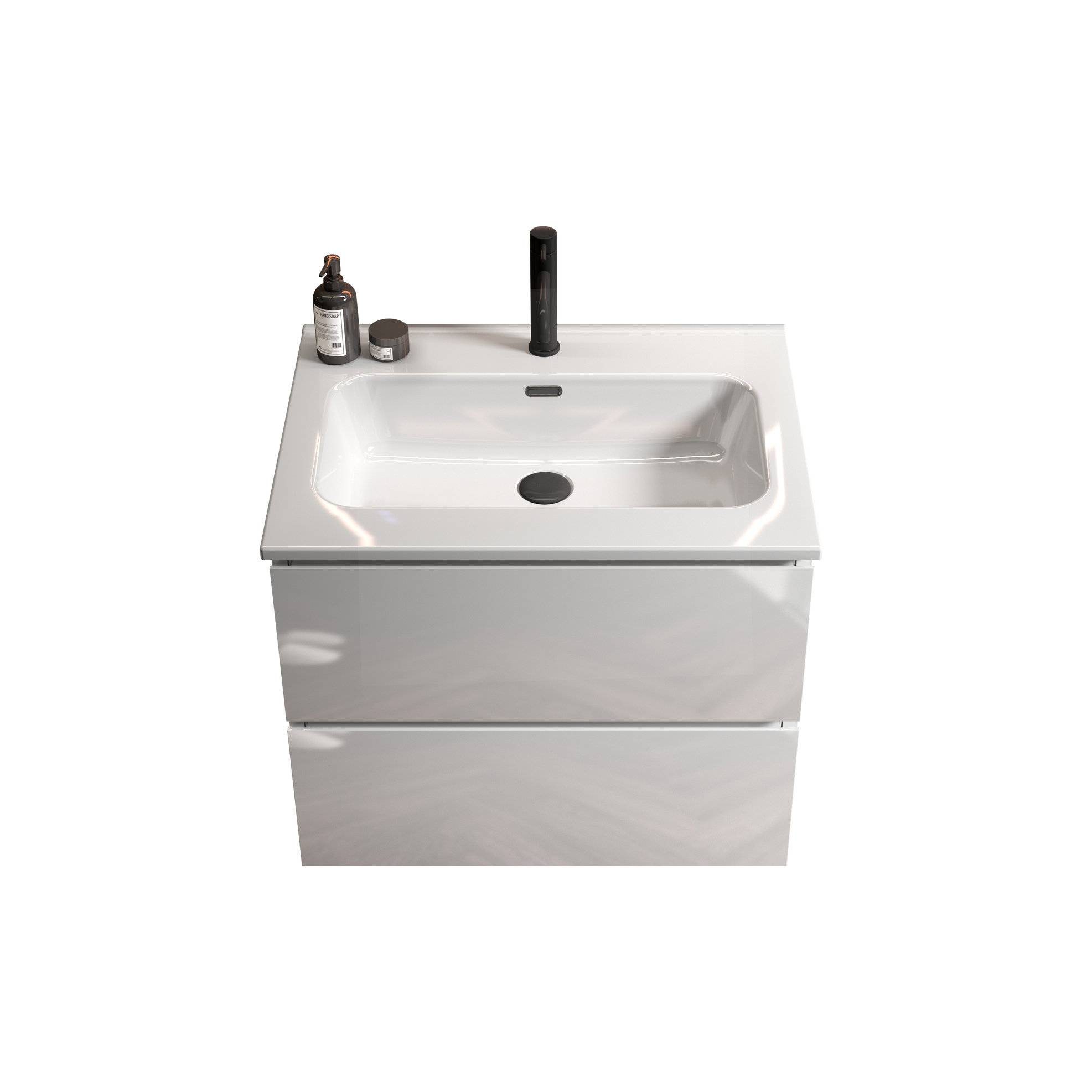 Wrought Studio™ Glossy White Ceramic Integrated Sink For Bathroom ...