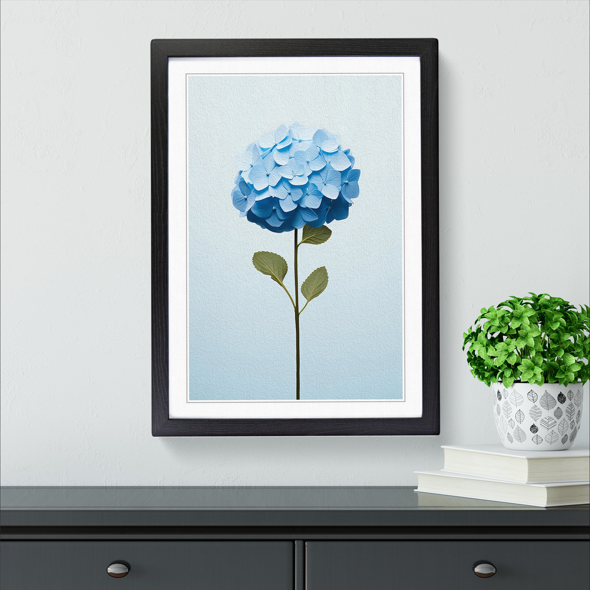 Marlow Home Co. Hydrangea Minimalism - Single Picture Frame Art Prints ...
