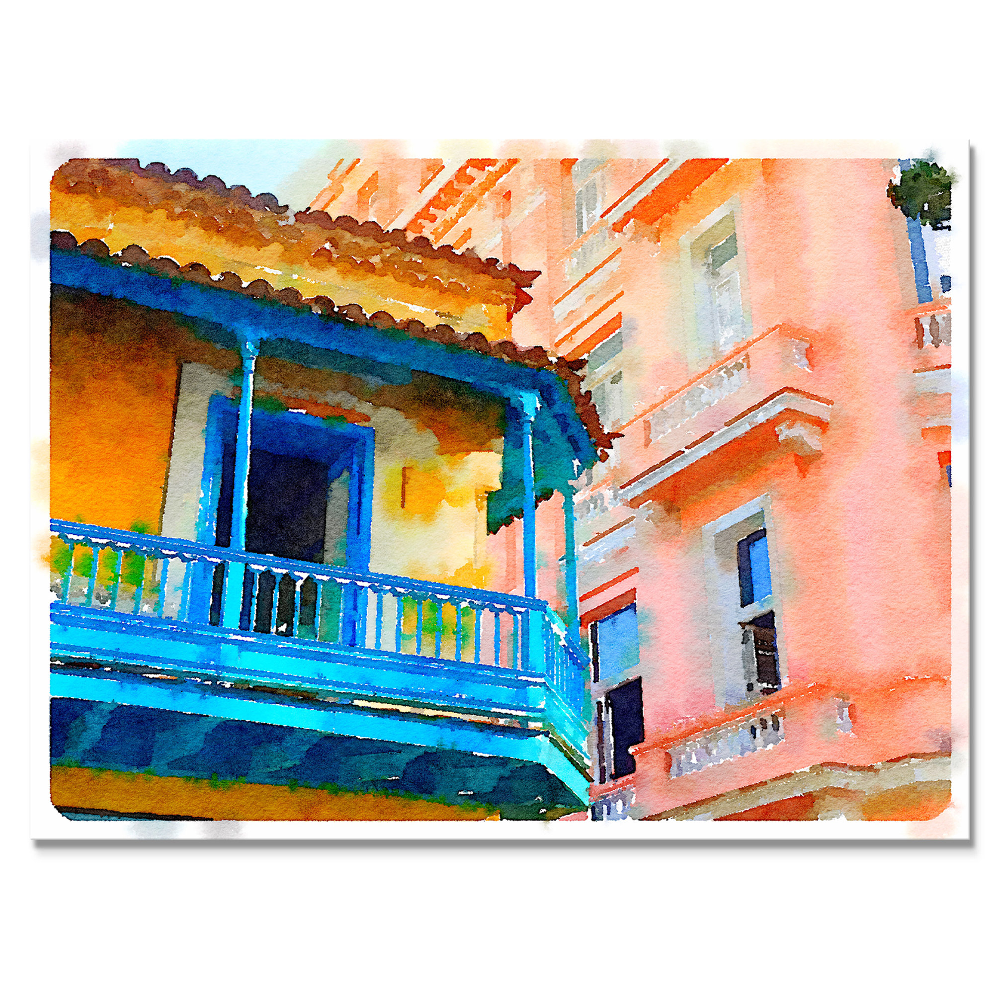 Winston Porter Italian Pastel Architecture - Floater Frame Print on ...