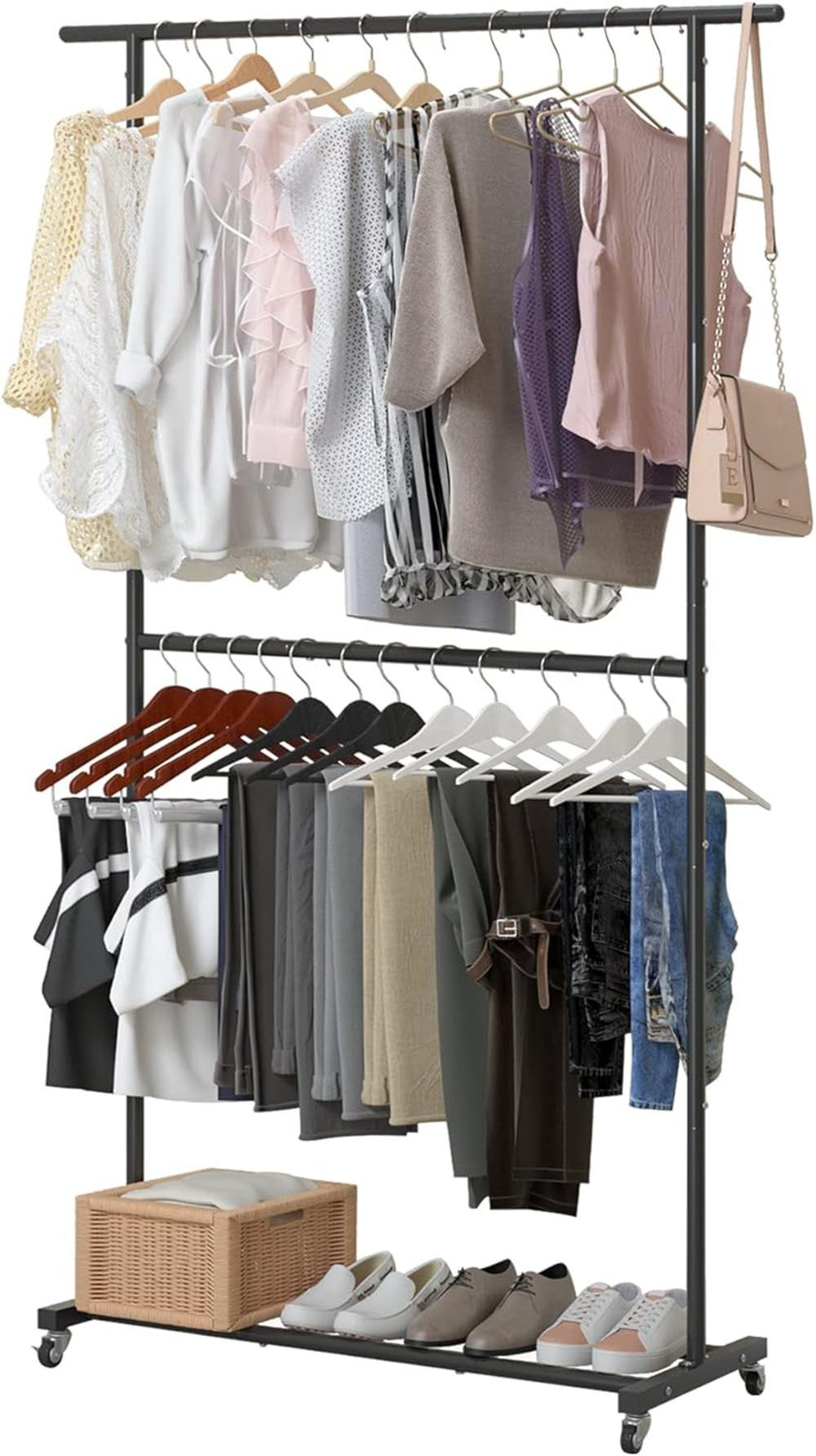 Rebrilliant Double Pole Clothing Rack | Wayfair
