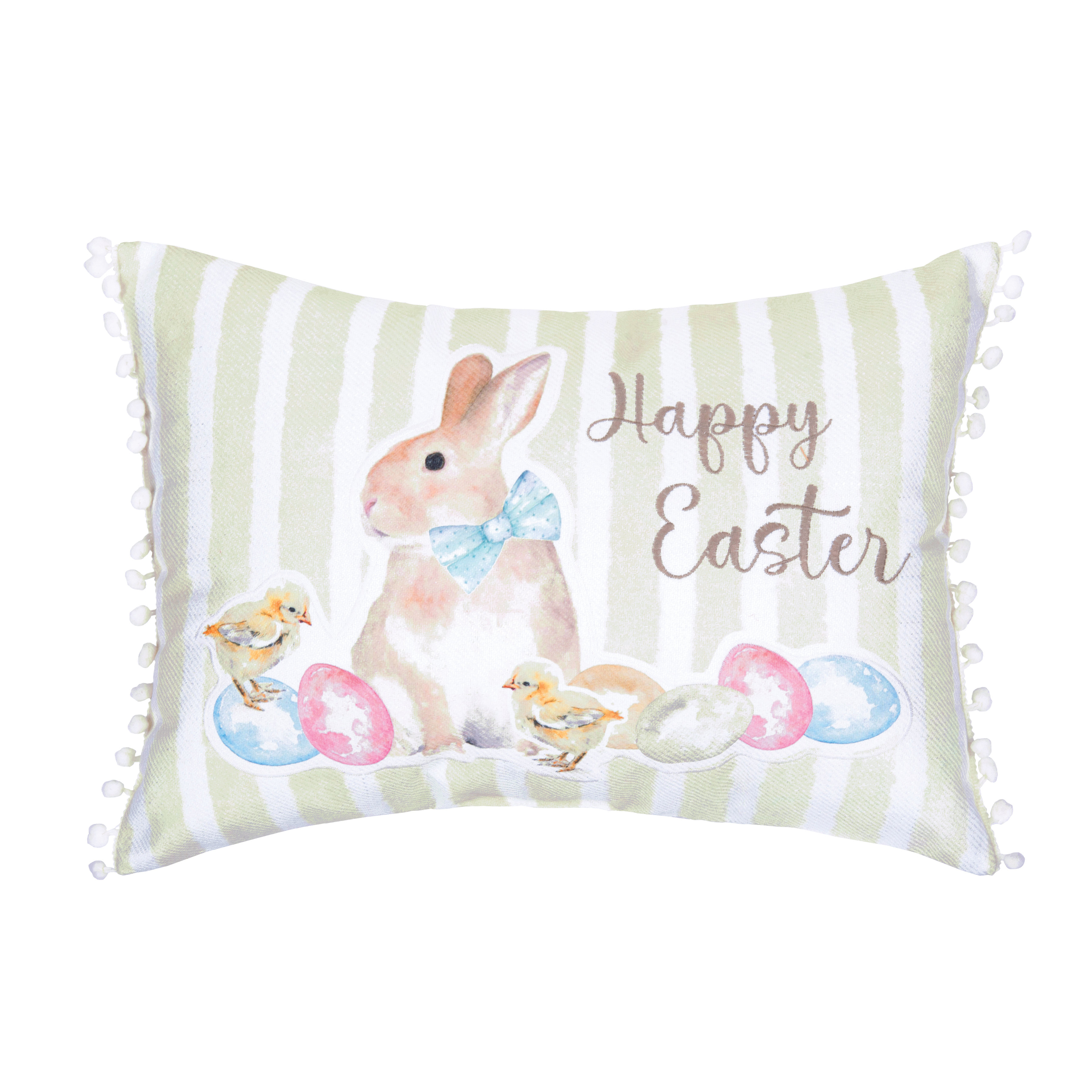 C&F Home Happy Easter Yellow Stripe Pillow | Wayfair