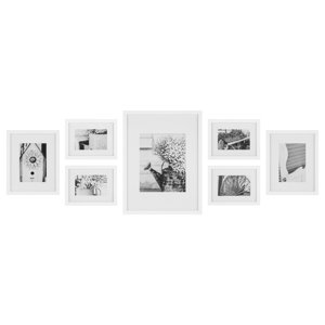 Gallery Wall Solid Wood Matted Picture Frame Kit - 7 Pieces with Two 8 ...