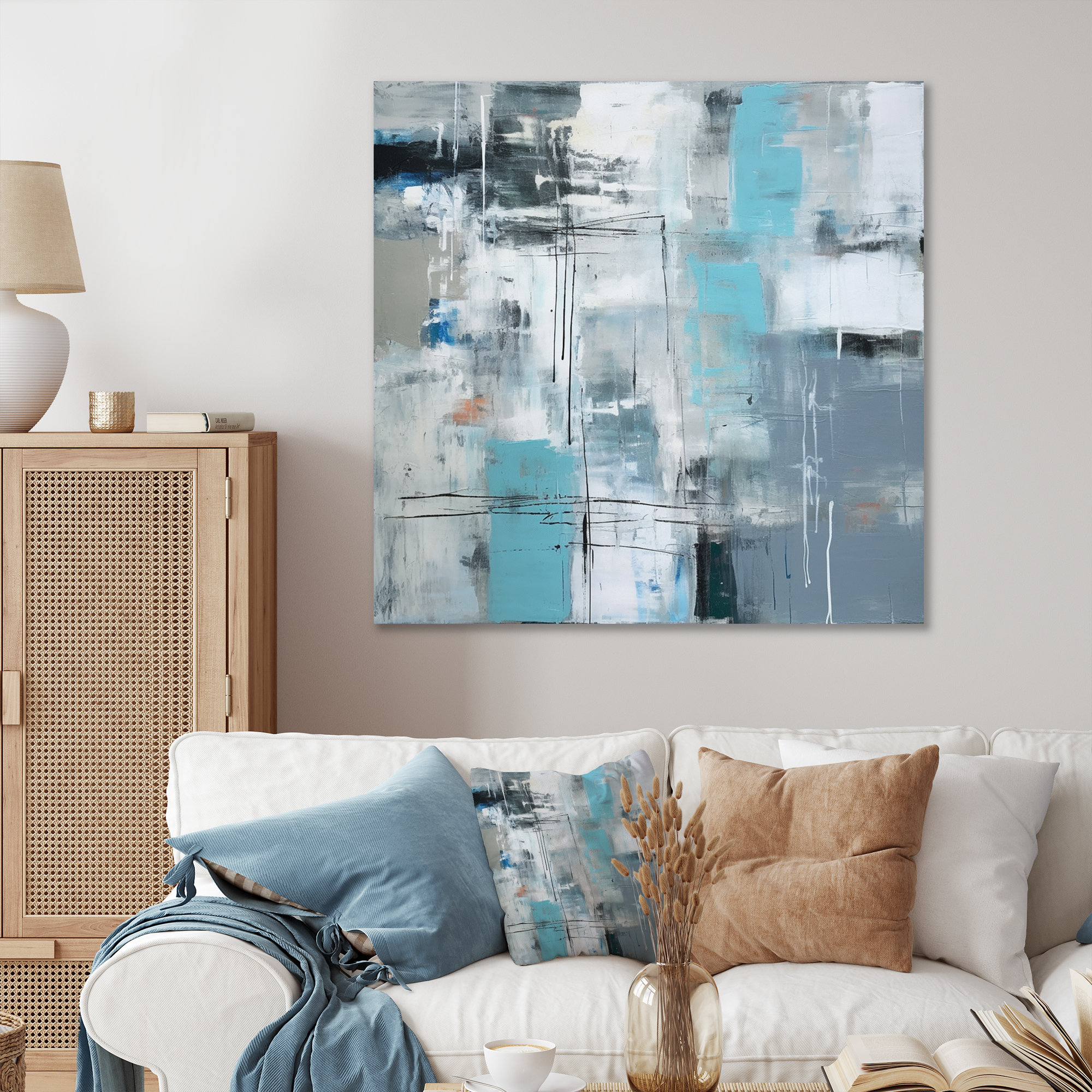 Wrought Studio™ Serene Subtility In Abstract Light Blue - Abstract ...