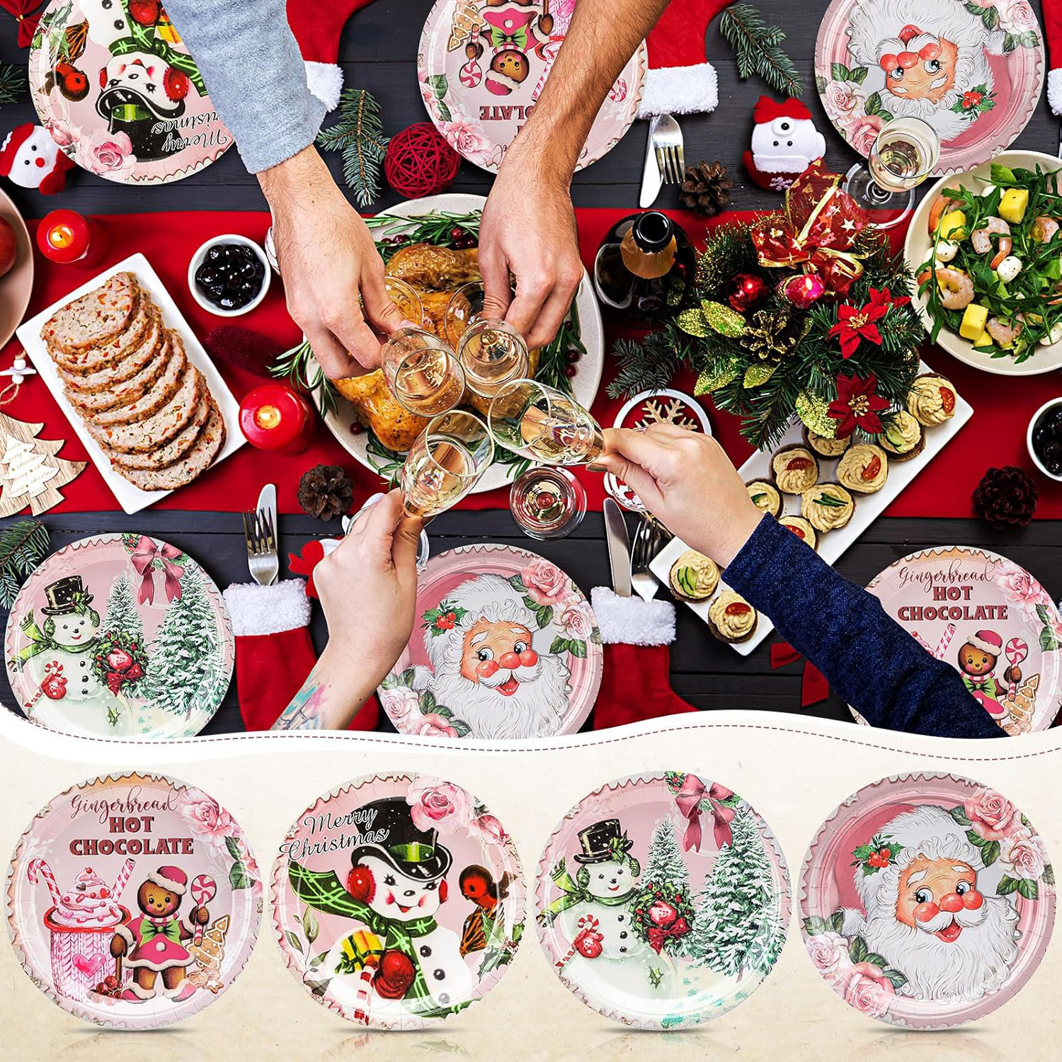 Astoria Grand 9 inch Christmas disposable plates Santa Claus plates ...