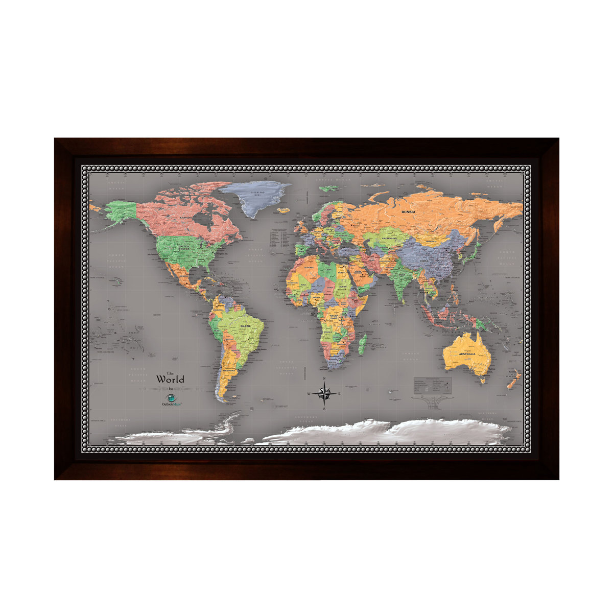 Home Magnetics Framed Magnetic Travel World Map & Reviews | Wayfair