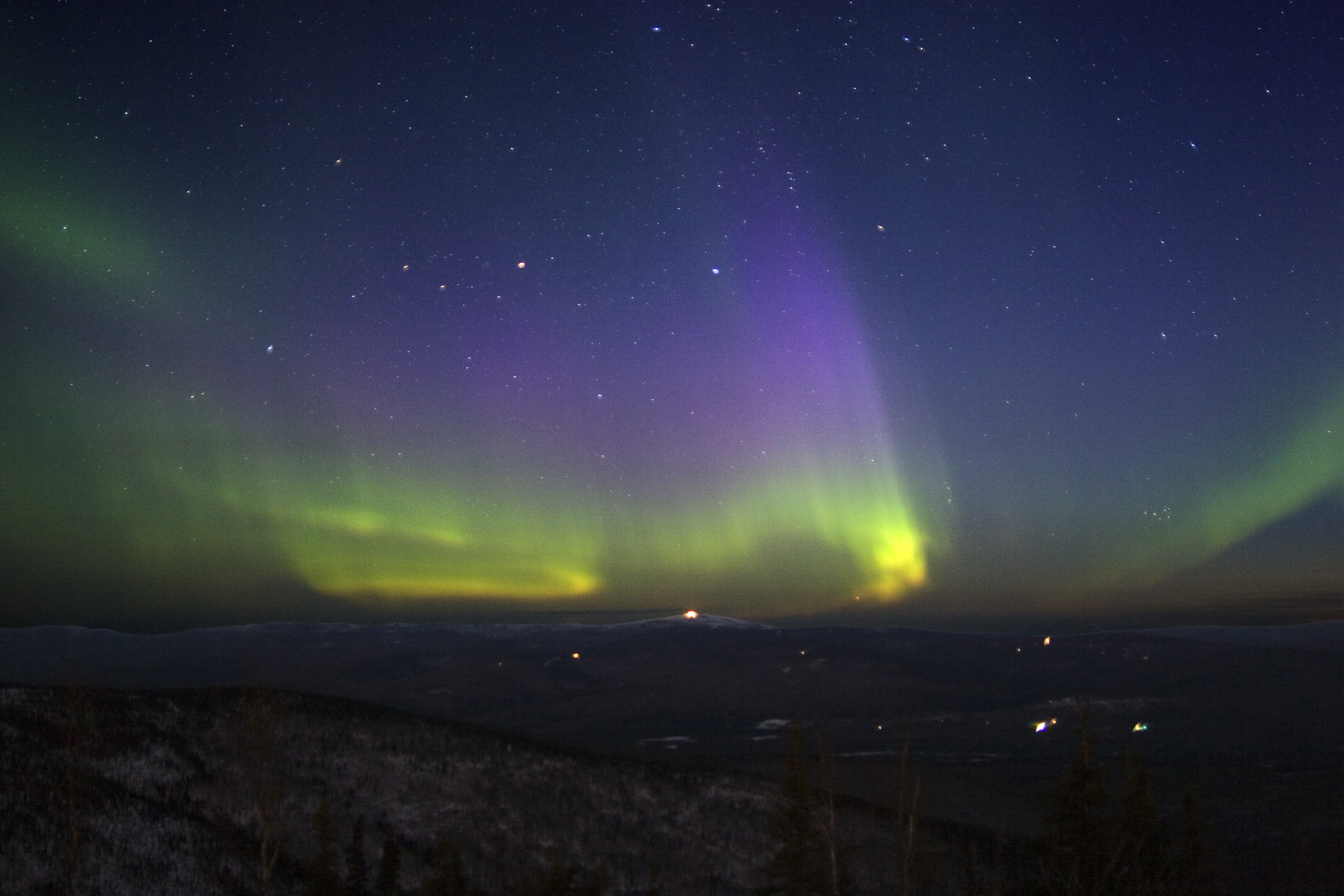 Ebern Designs Northern Lights - Wrapped Canvas Photograph | Wayfair