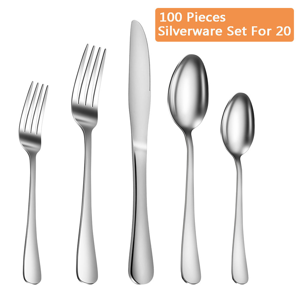 Latitude Run® Silverware - 592 Stainless Steel Flatware Set - Service for 20 | Wayfair