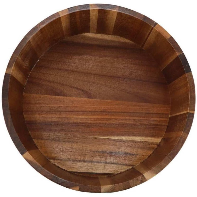 Gracie Oaks Large 9.75 Inch Acacia Wood Salad Bowl Natural Wooden ...