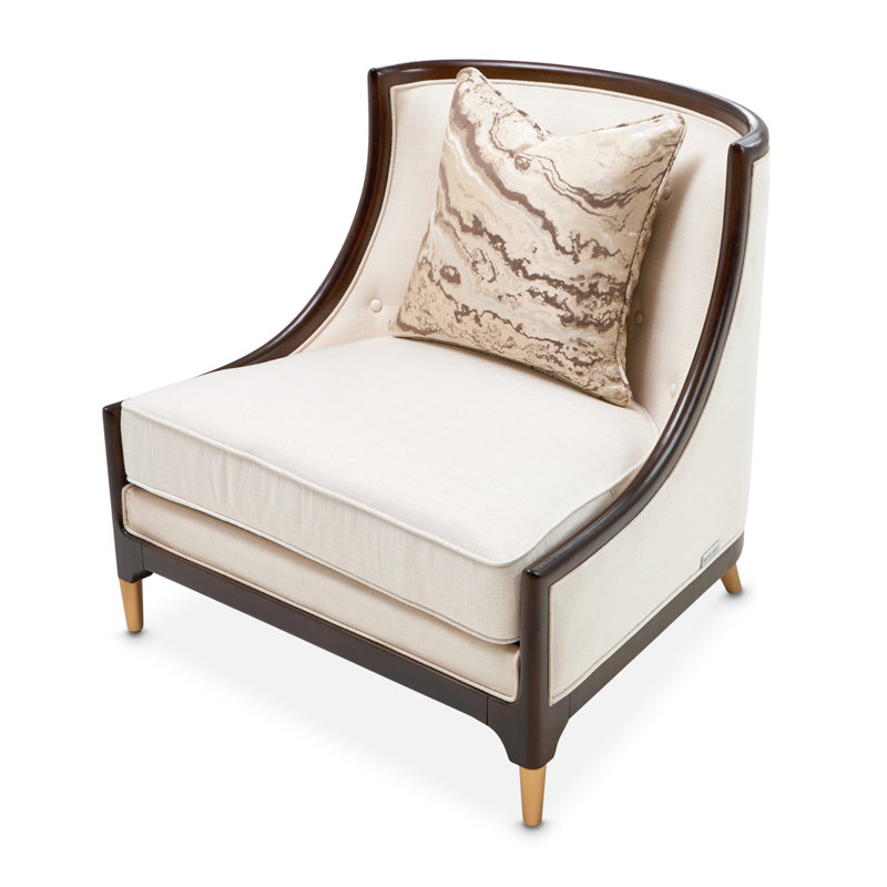 Michael Amini Belmont Place Accent Chair - Cream/espresso | Perigold