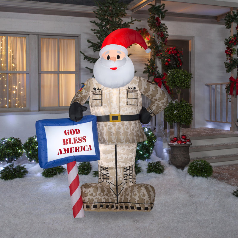 The Holiday Aisle® Military Santa Prop Inflatable & Reviews | Wayfair