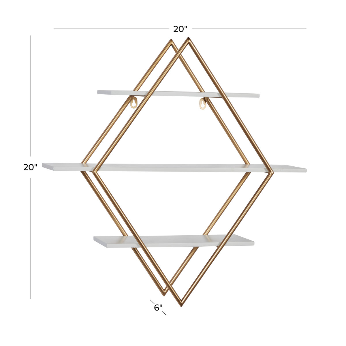 Willa Arlo™ Interiors Wooden 3 Shelves Wall Shelf with Diamond Shape ...