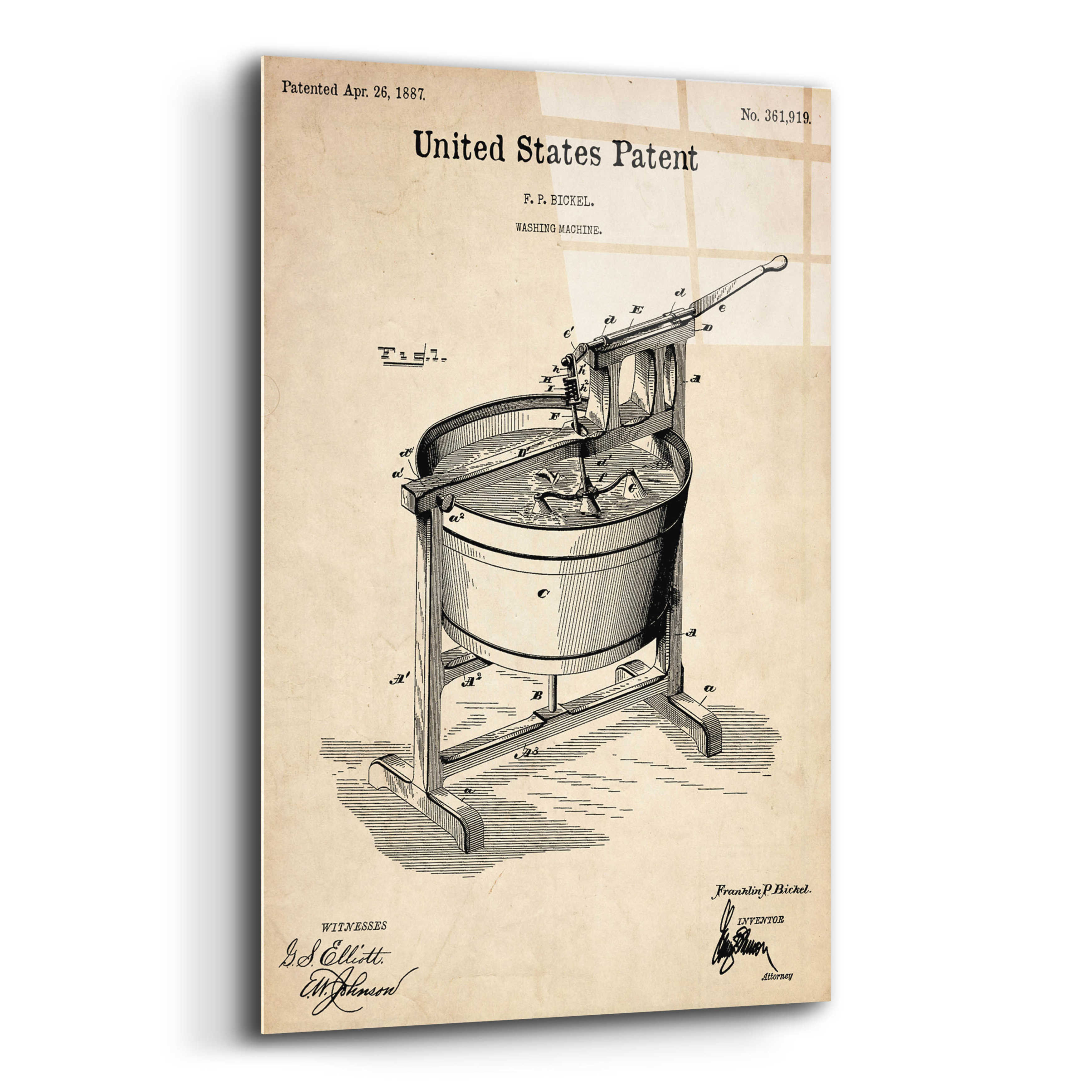 Williston Forge " Washing Machine Blueprint Patent Parchment " by ...