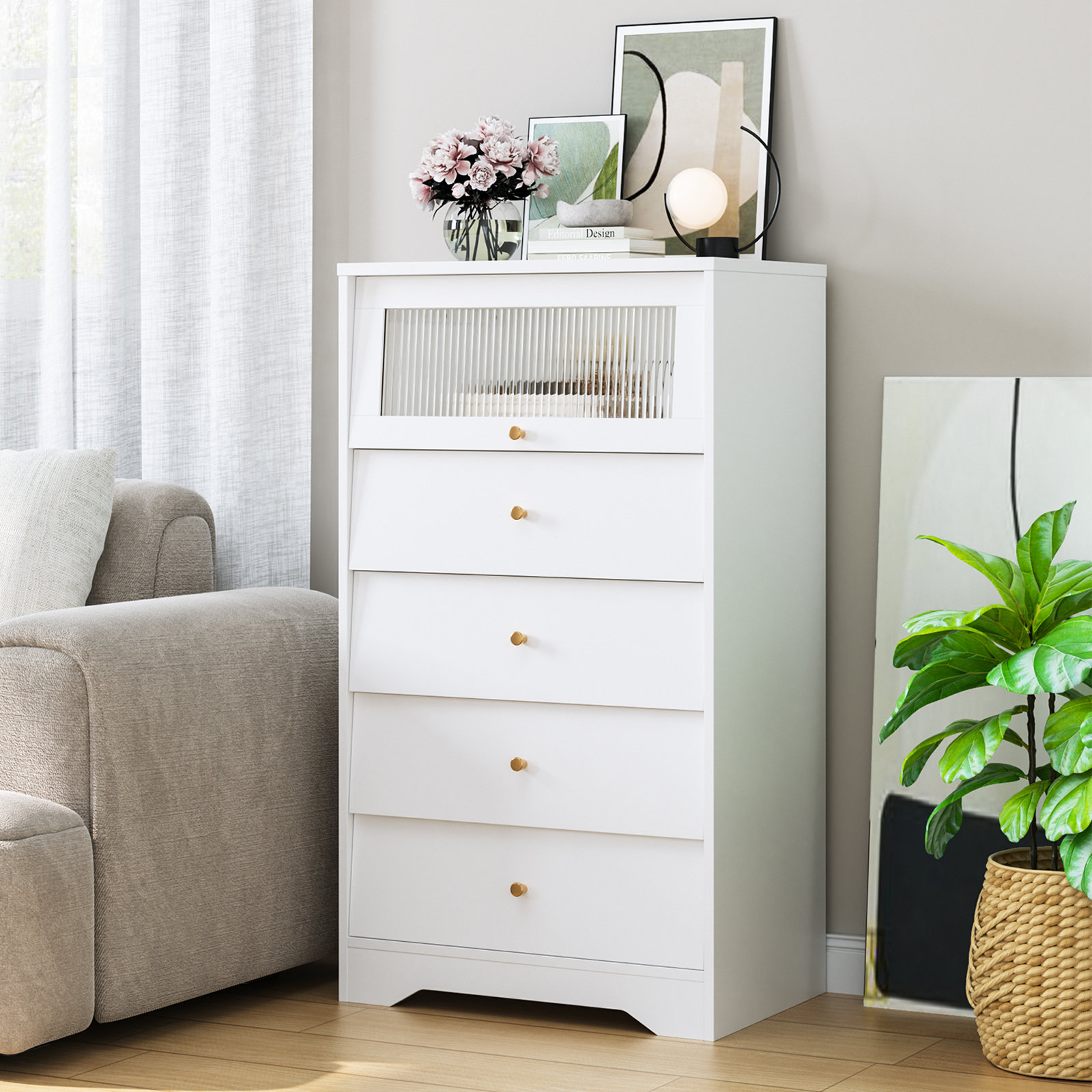 Lark Manor™ Alumbaugh 5 Drawer Chest "& Reviews" | Wayfair