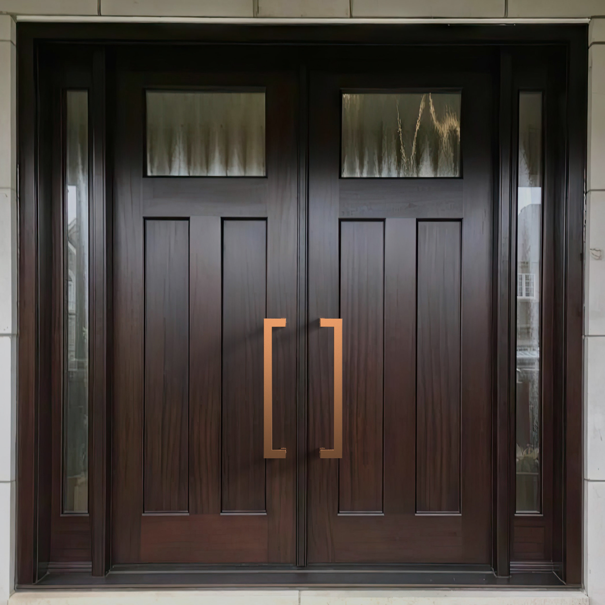 HYDROWARE Brushed Copper Pull/Push Door Handle - Modern Contemporary ...