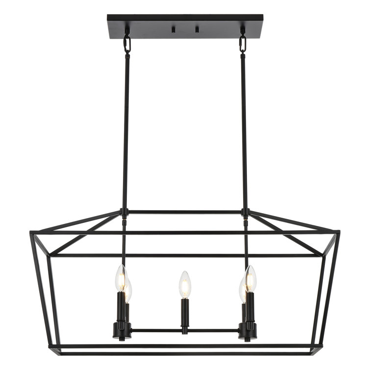 Gracie Oaks Lanekia 5 - Light Black Kitchen Island Pendant | Wayfair