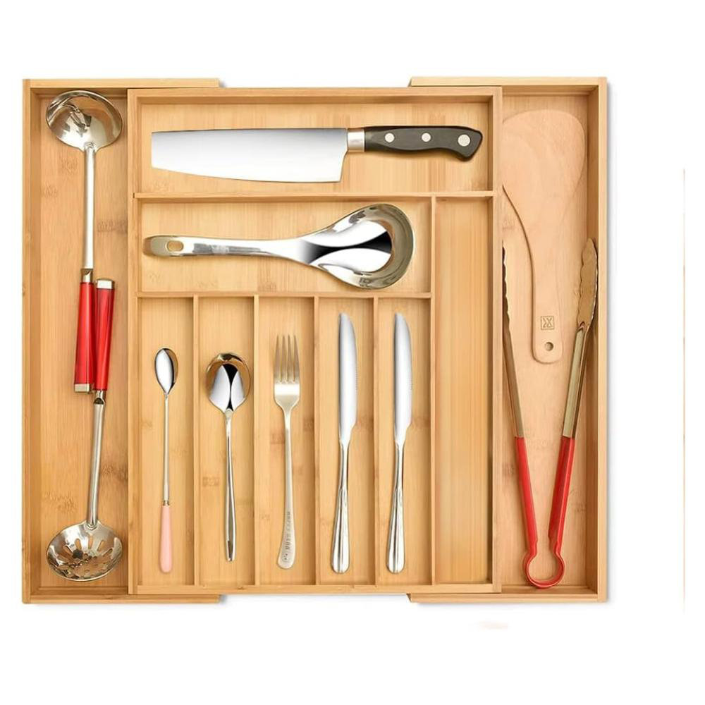 Prep & Savour Signature Living Bamboo Expandable Utensil Drawer ...