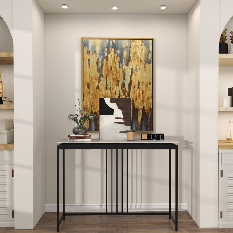 Metro Lane Console Table 120Cm Narrow Entryway Table W/ Tabletop-White ...