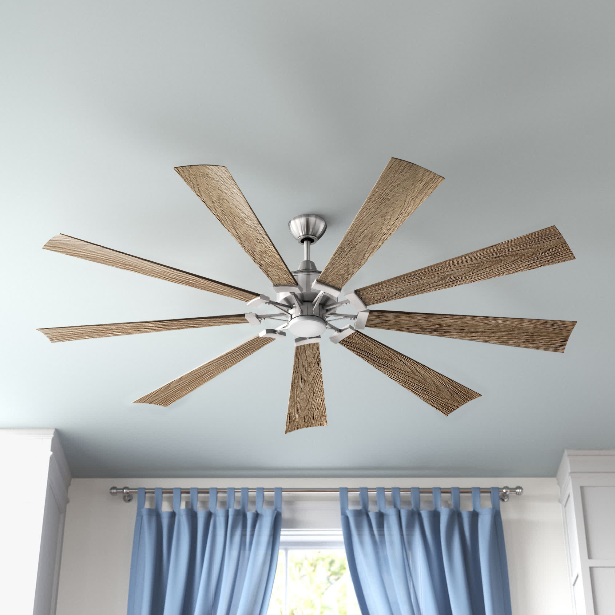 Foundry Select 70" Leavitt 9 - Blade LED Windmill Ceiling Fan with ...