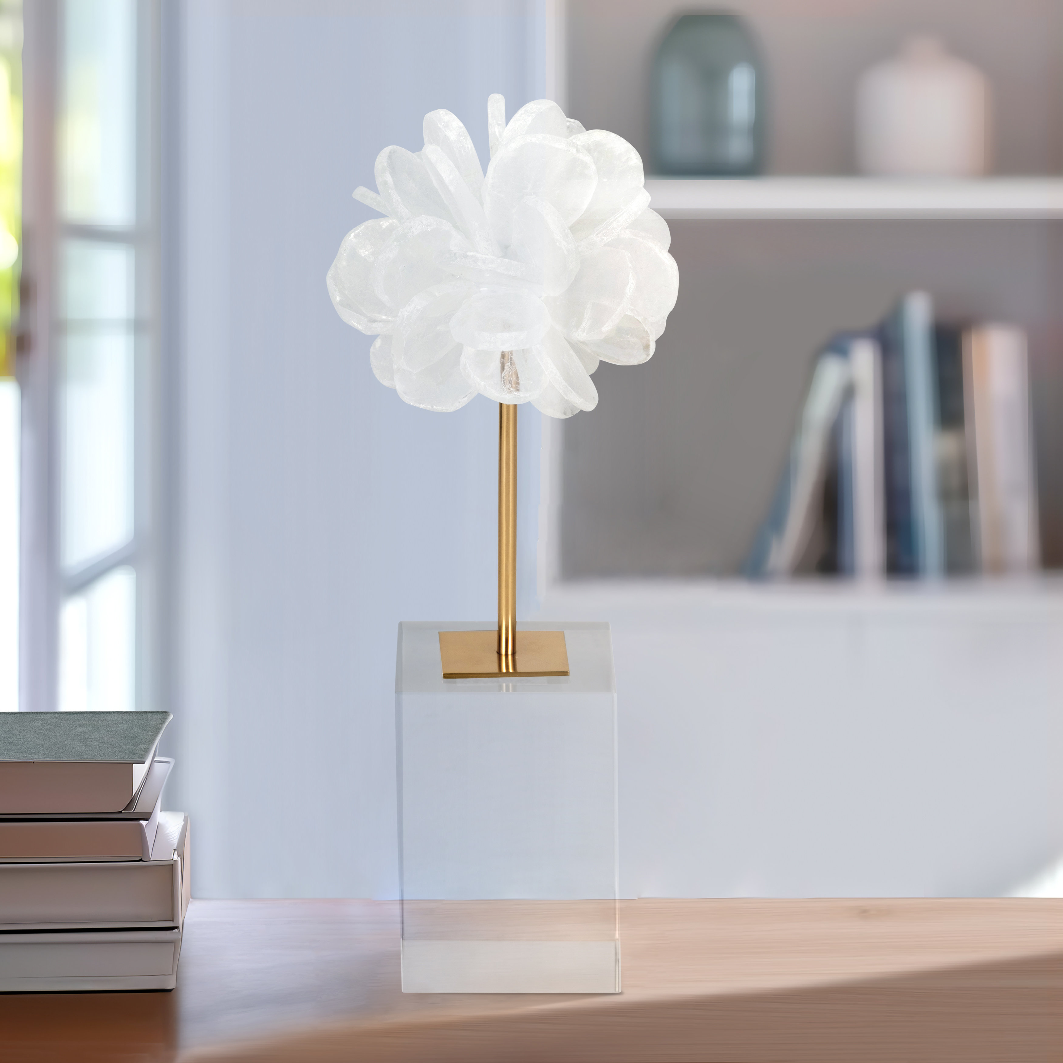 Ivy Bronx Mearl Modern Crystal & Metal Decorative Object with Glass ...