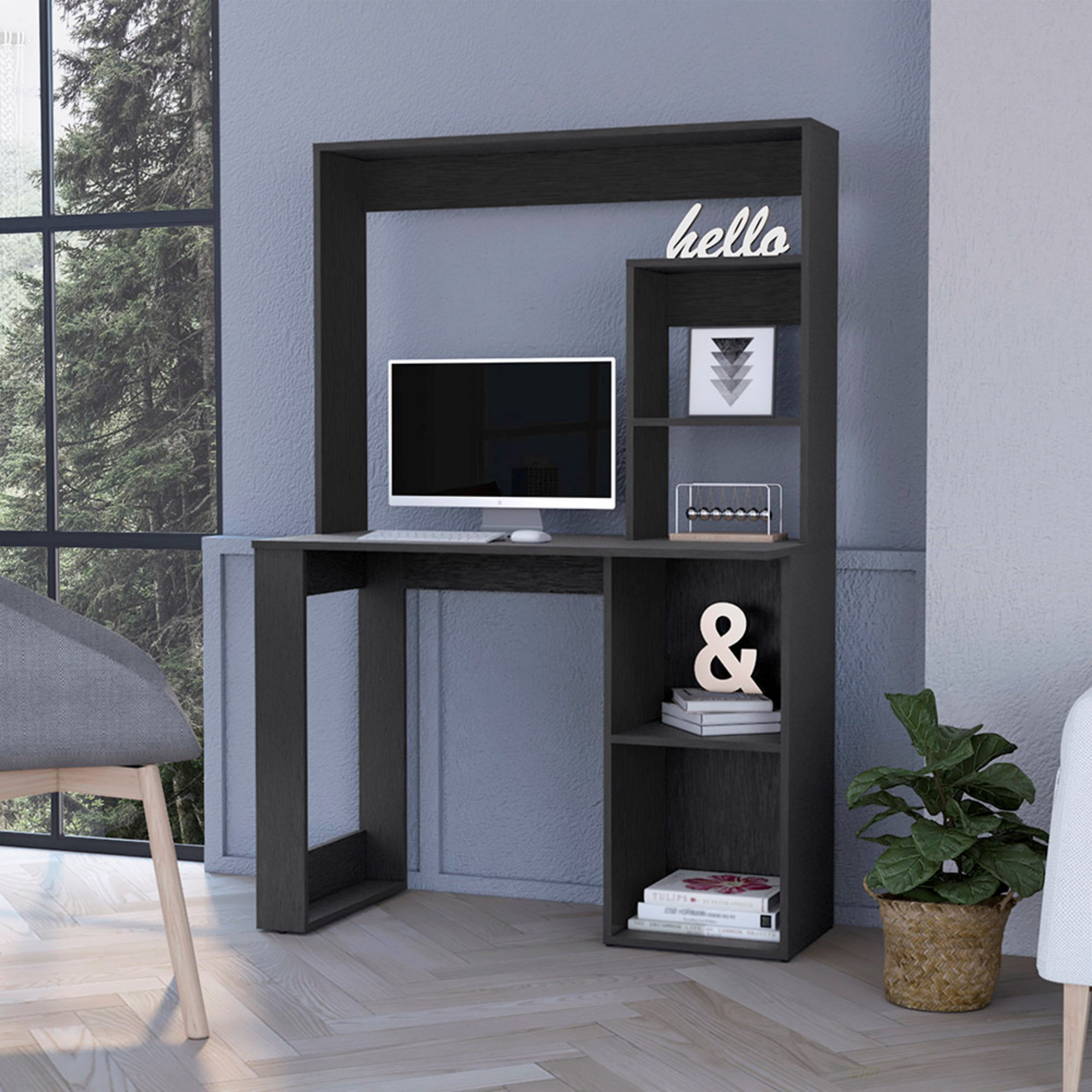 Latitude Run® Desk Ryndon, Hutch(Desk) | Wayfair