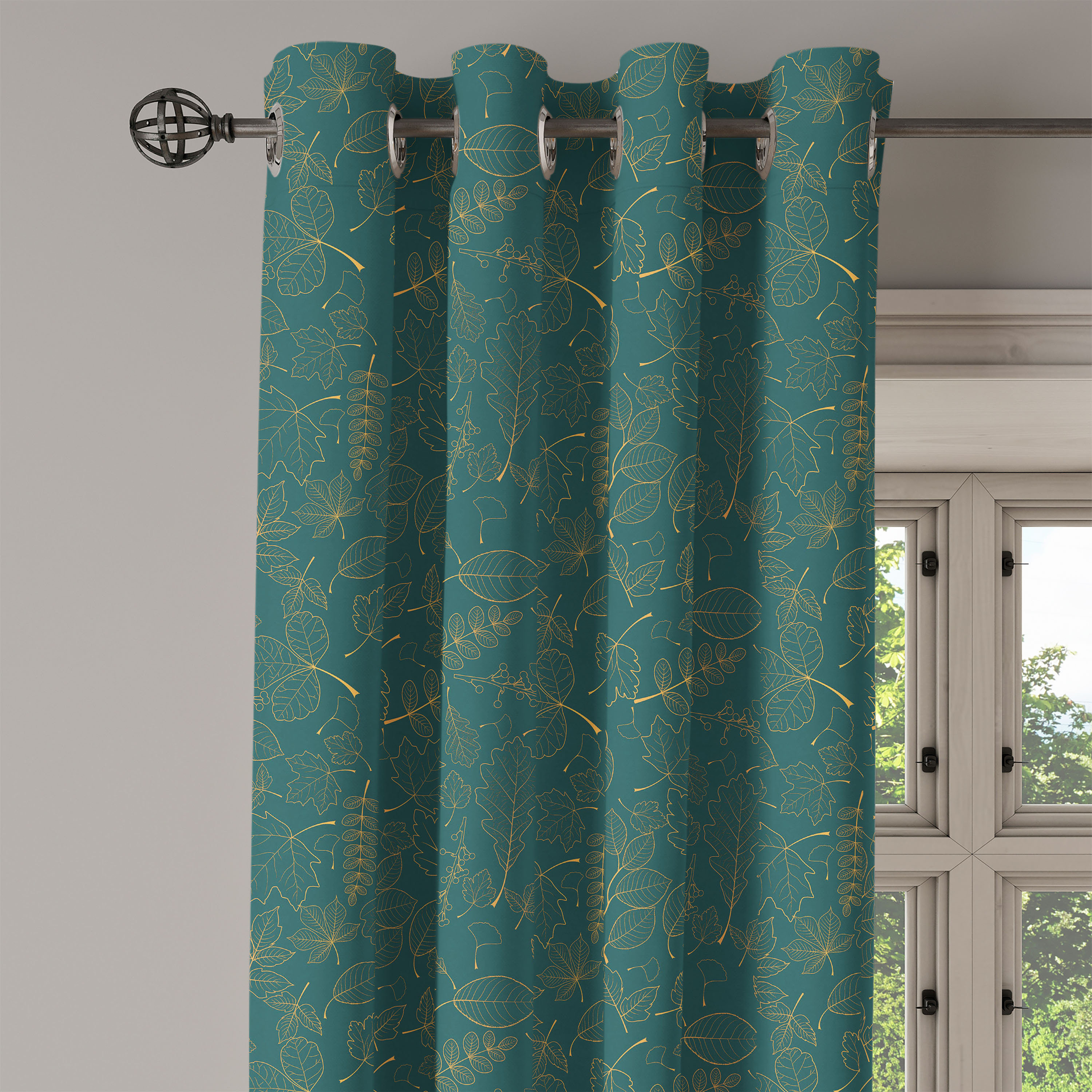 Red Barrel Studio® Forest Grommet Curtain Nature Tropical Jungle Leafy ...