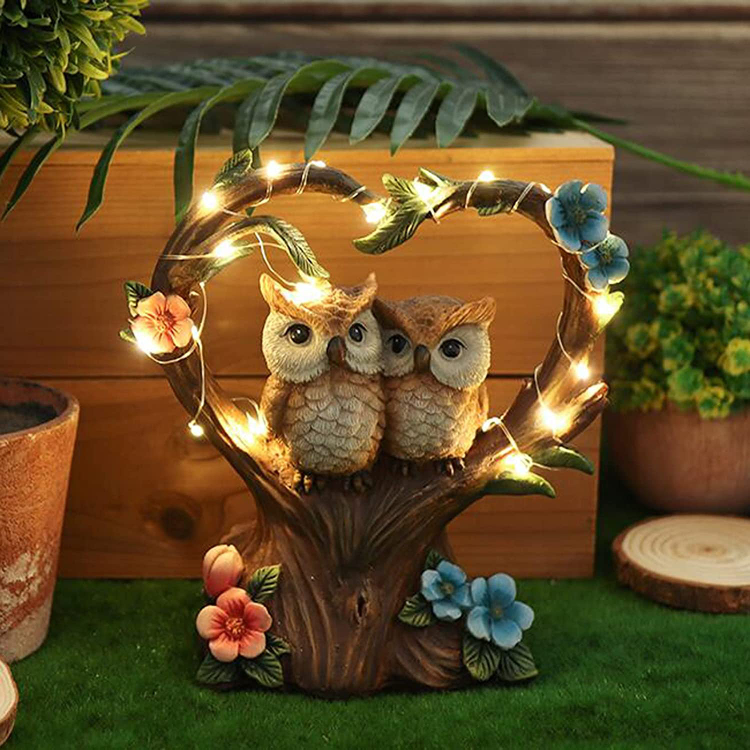 Millwood Pines Albirtha Love Heart Bird Garden Statue | Wayfair