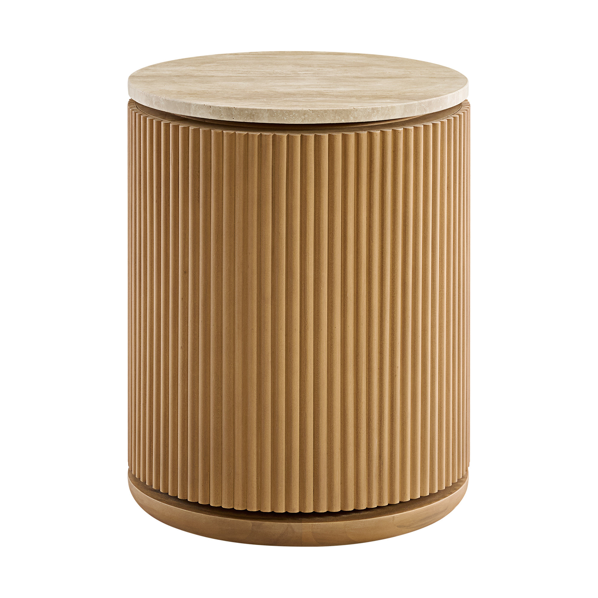 Highbury Furnishings Aster 16" Side Table In Reeded Birch | Joss & Main