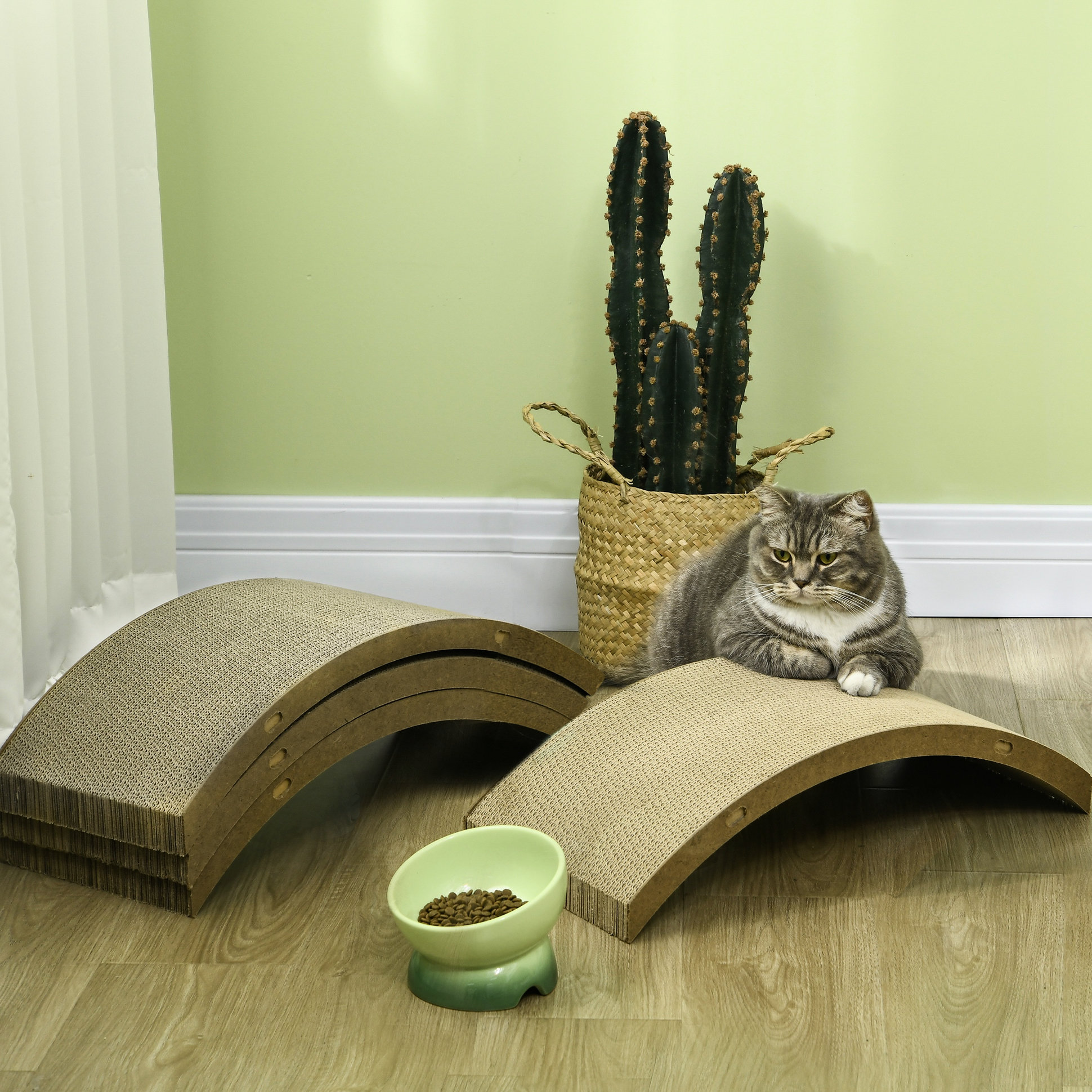 Archie & Oscar™ 4 Pack Cat Scratching Boards, Magnificent Brown, For ...