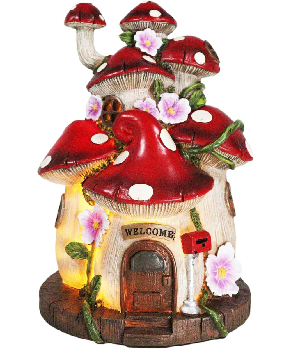 Trinx LED Light Up Enchanted Fairy Garden Toadstool Mushrooms Cottage ...