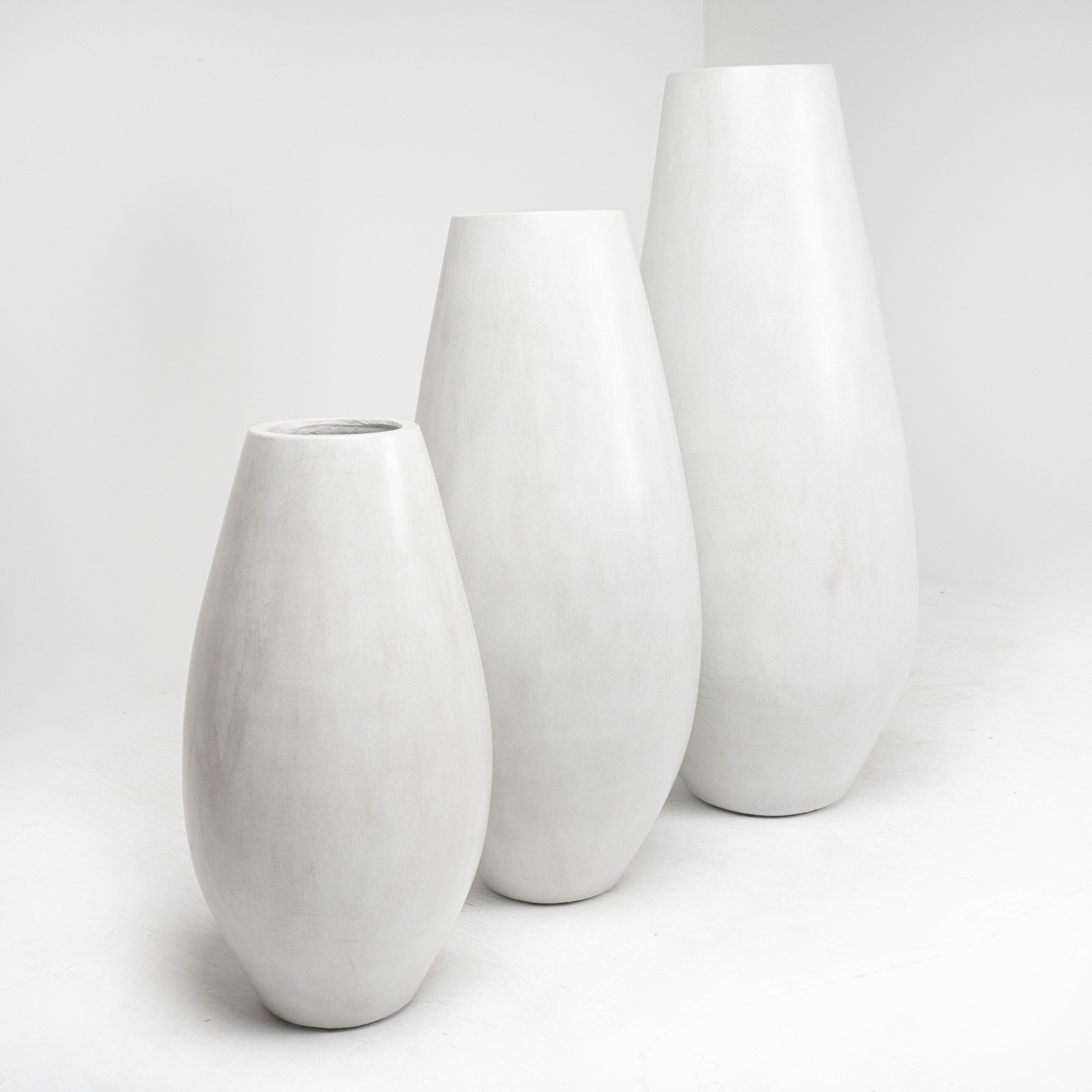 Orren Ellis Light Gray Cement Hopson Vase Large Opening | Wayfair