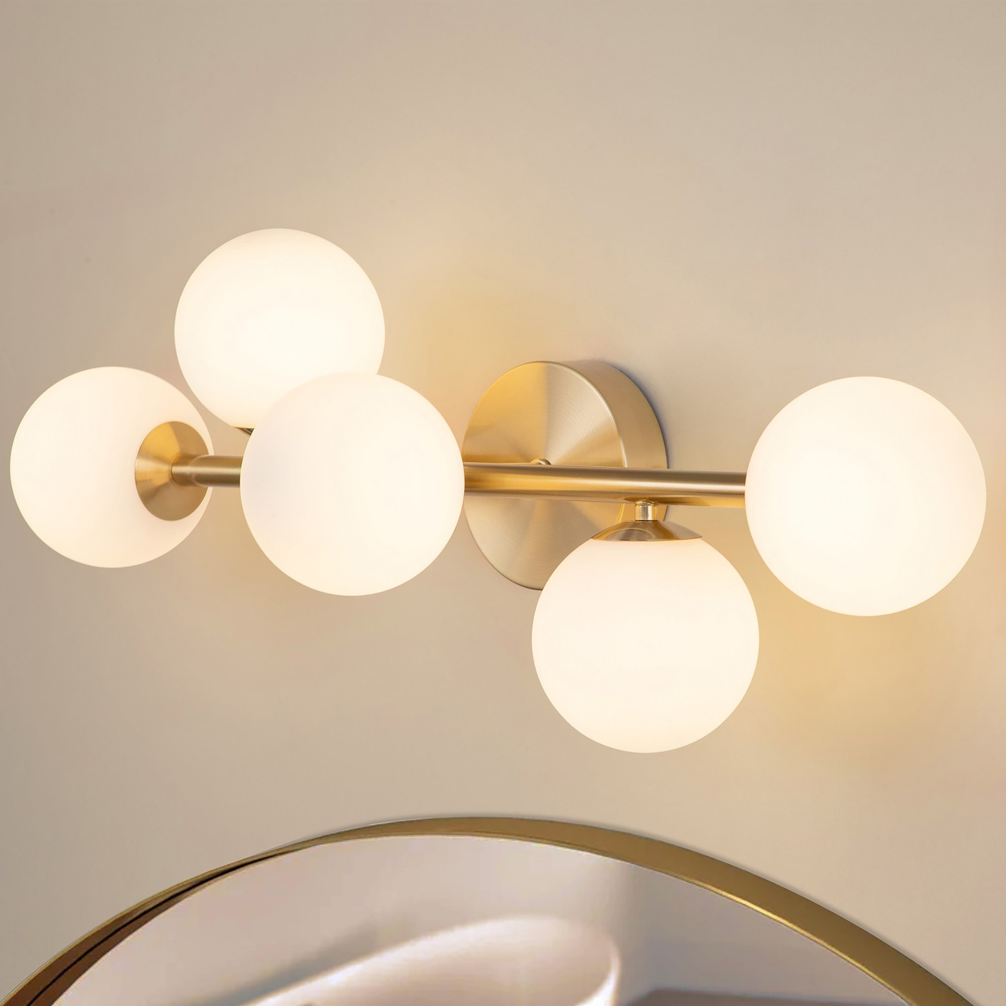 George Oliver Johnnell 5 - Light Dimmable Vanity Light & Reviews | Wayfair