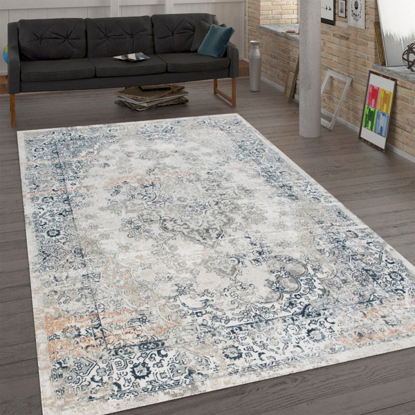 Mistana Culbane Oriental Machine Woven Flatweave Blue/Beige Area Rug ...