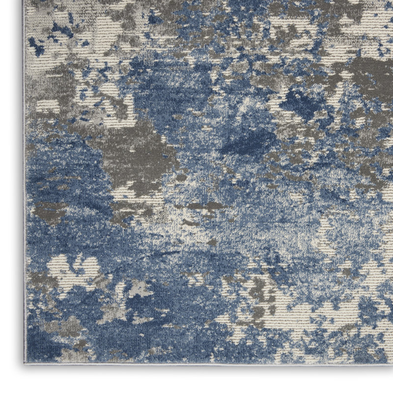 17 Stories Blue/Gray/Cream Rug & Reviews | Wayfair