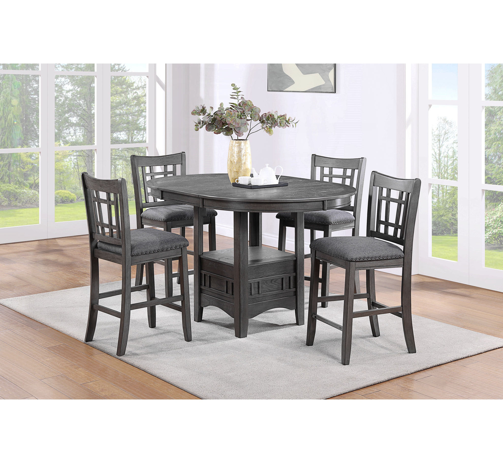 Red Barrel Studio® Contemporary Dining Room Counter Height 5Pc Dining ...