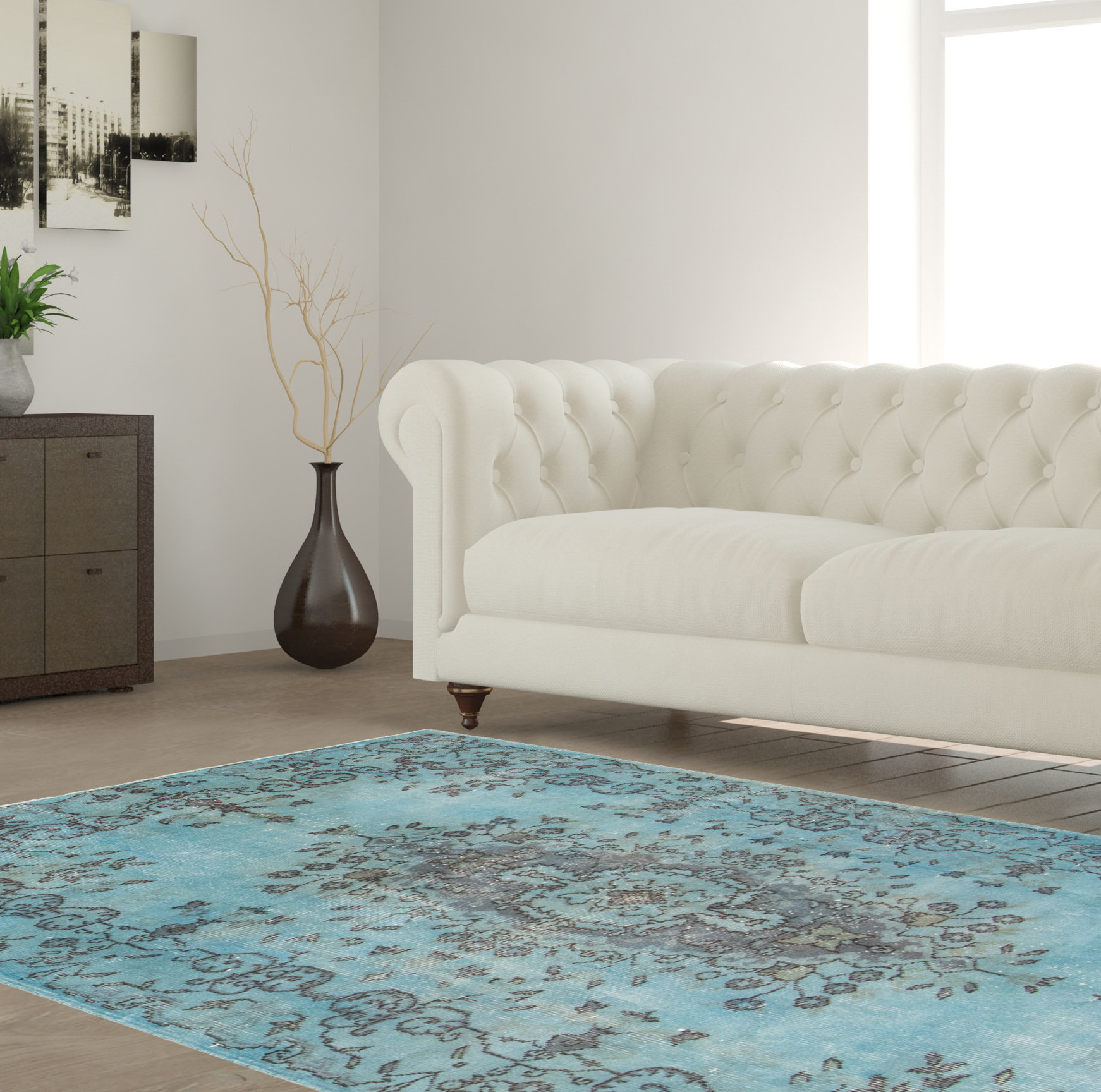 Isabelline Color Transition Turquoise Rug 3'9" X 6'9" | Wayfair