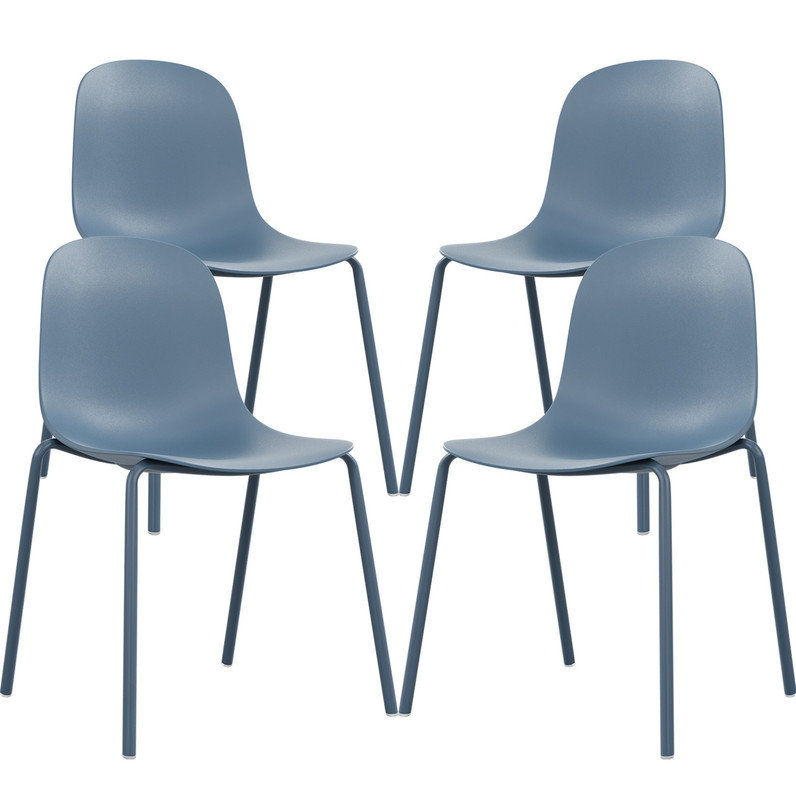 Corrigan Studio® Modern Plastic Stackable Dining Chair Set of 4 with ...