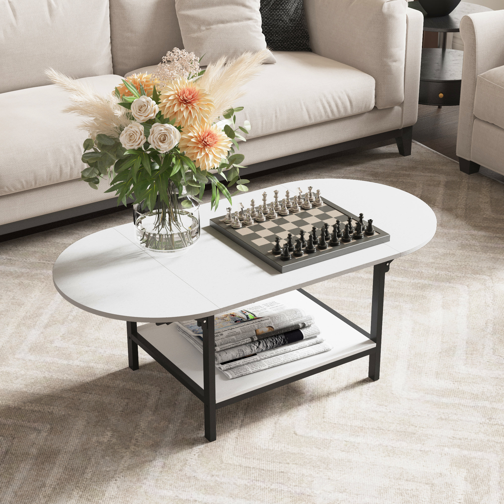 Ebern Designs Folding 2-Tier Coffee Table | Wayfair