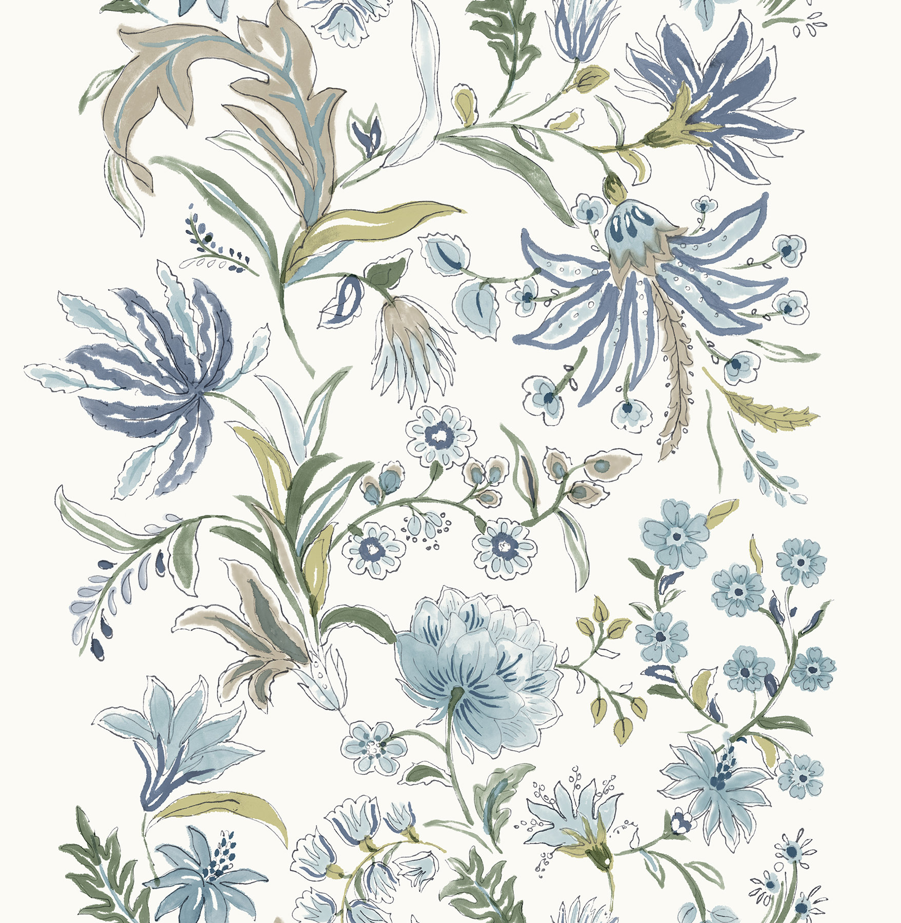 Red Barrel Studio® Teonna Floral Stripe Wallpaper | Wayfair